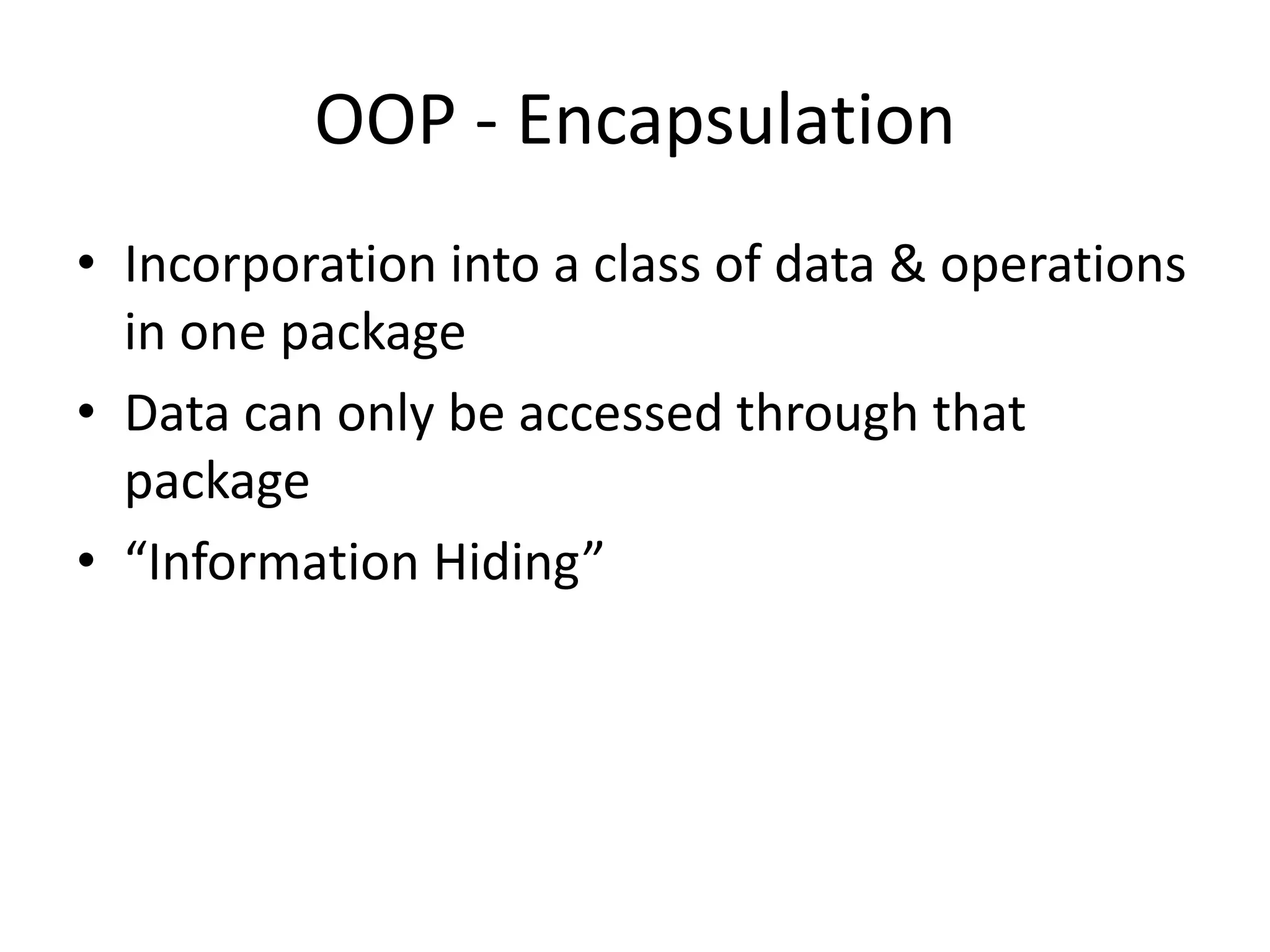 Introducing Object Oriented Programming Oop Ppt