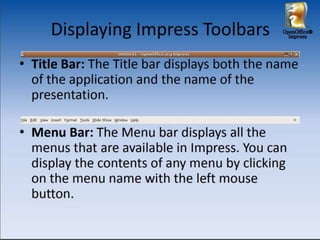 Introducing Open Office Impress Window | PPTX | Operating Systems ...