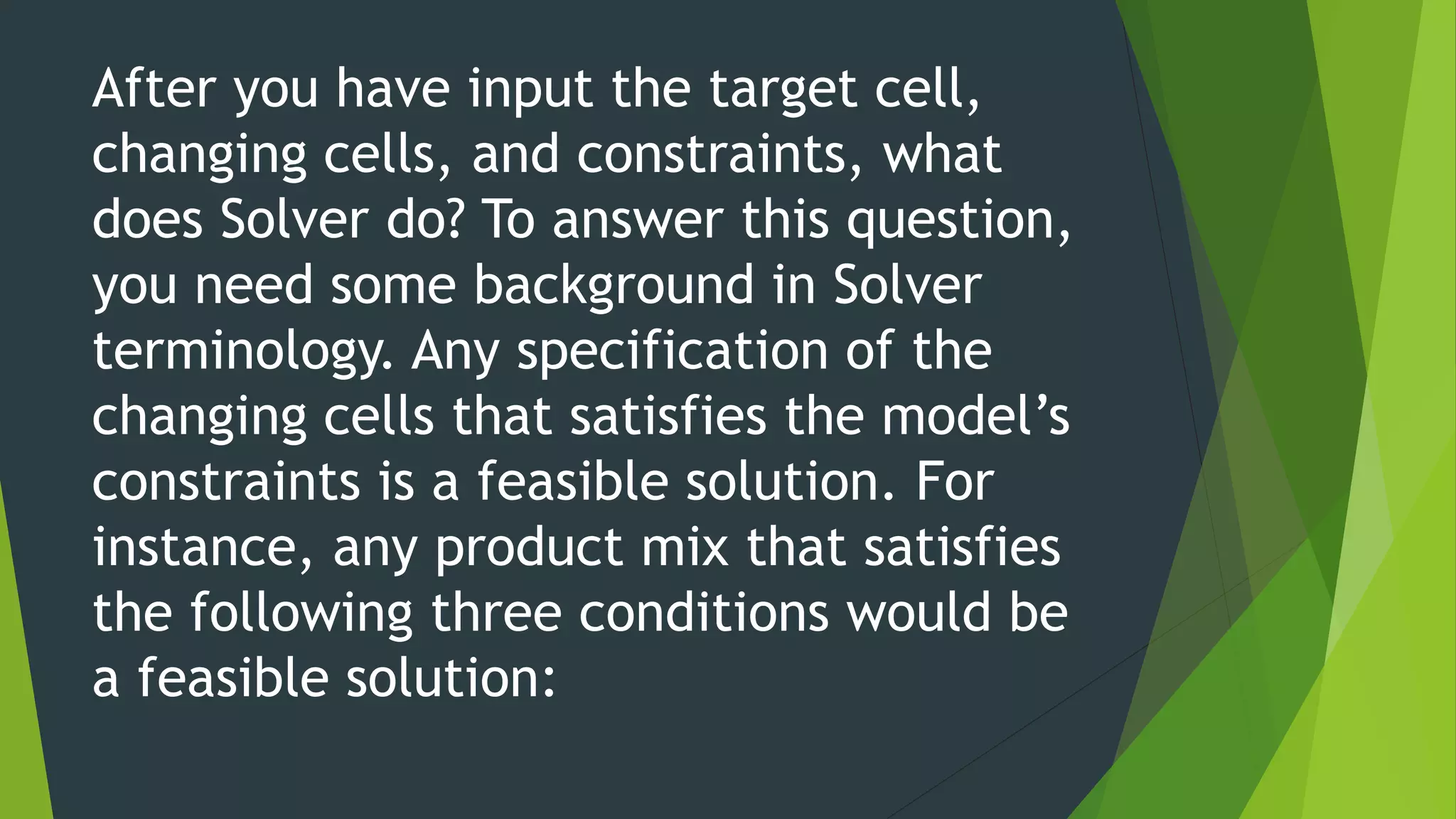 Introducing optimization with solver | PPTX