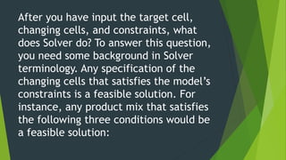 Introducing optimization with solver | PPTX