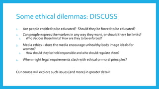 Information ethics: Introducing our course | PPTX