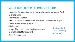 Information ethics: Introducing our course | PPT