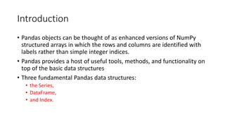 Introducing Pandas Objects.pptx | Computing | Technology & Computing