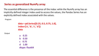 Introducing Pandas Objects.pptx | Computing | Technology & Computing