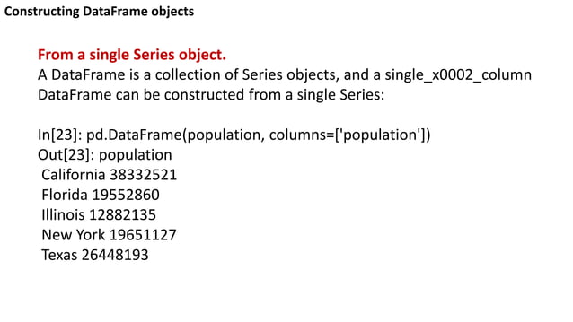 Introducing Pandas Objectspptx