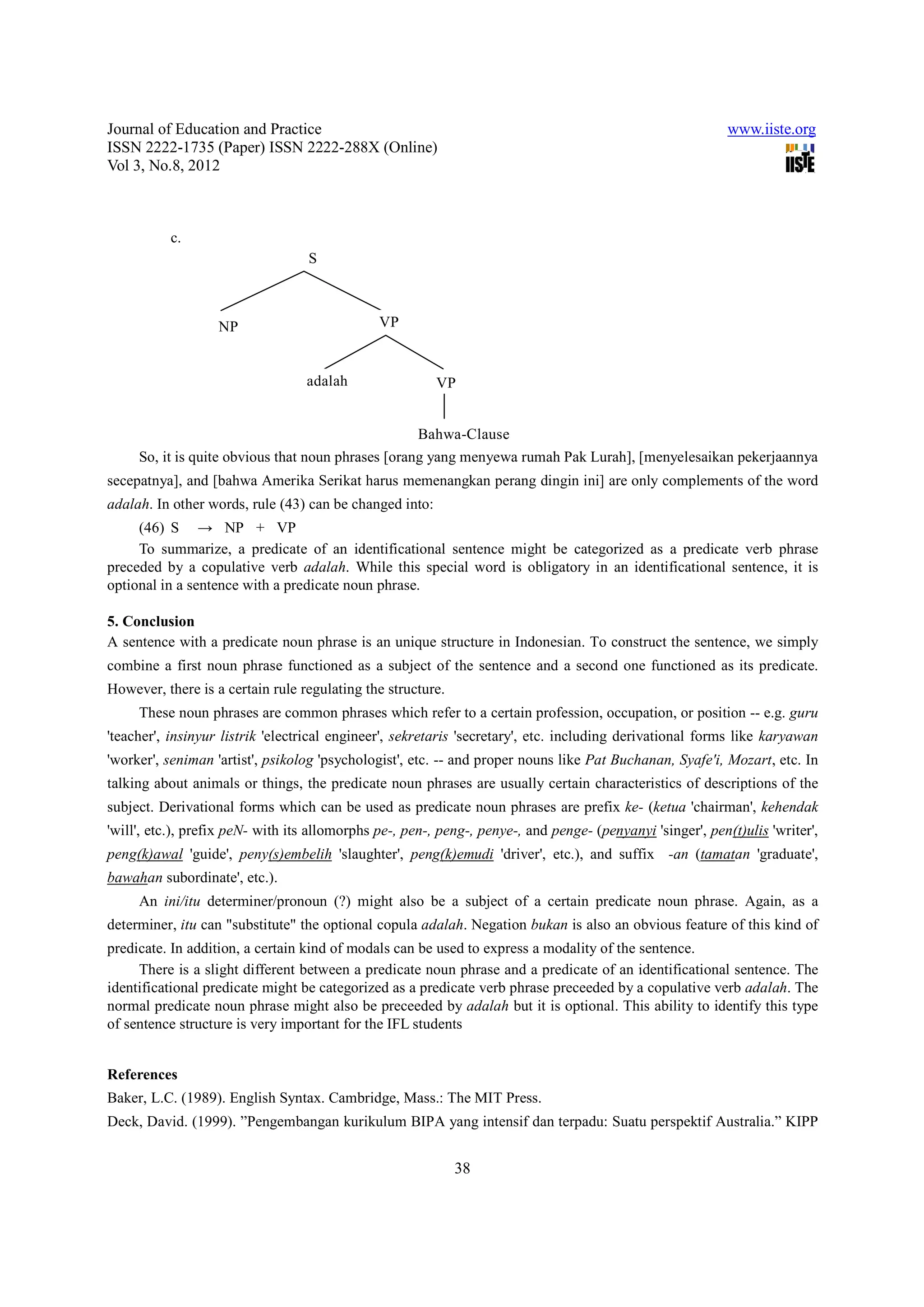Introducing predicate noun phrases in advanced ifl classes | PDF