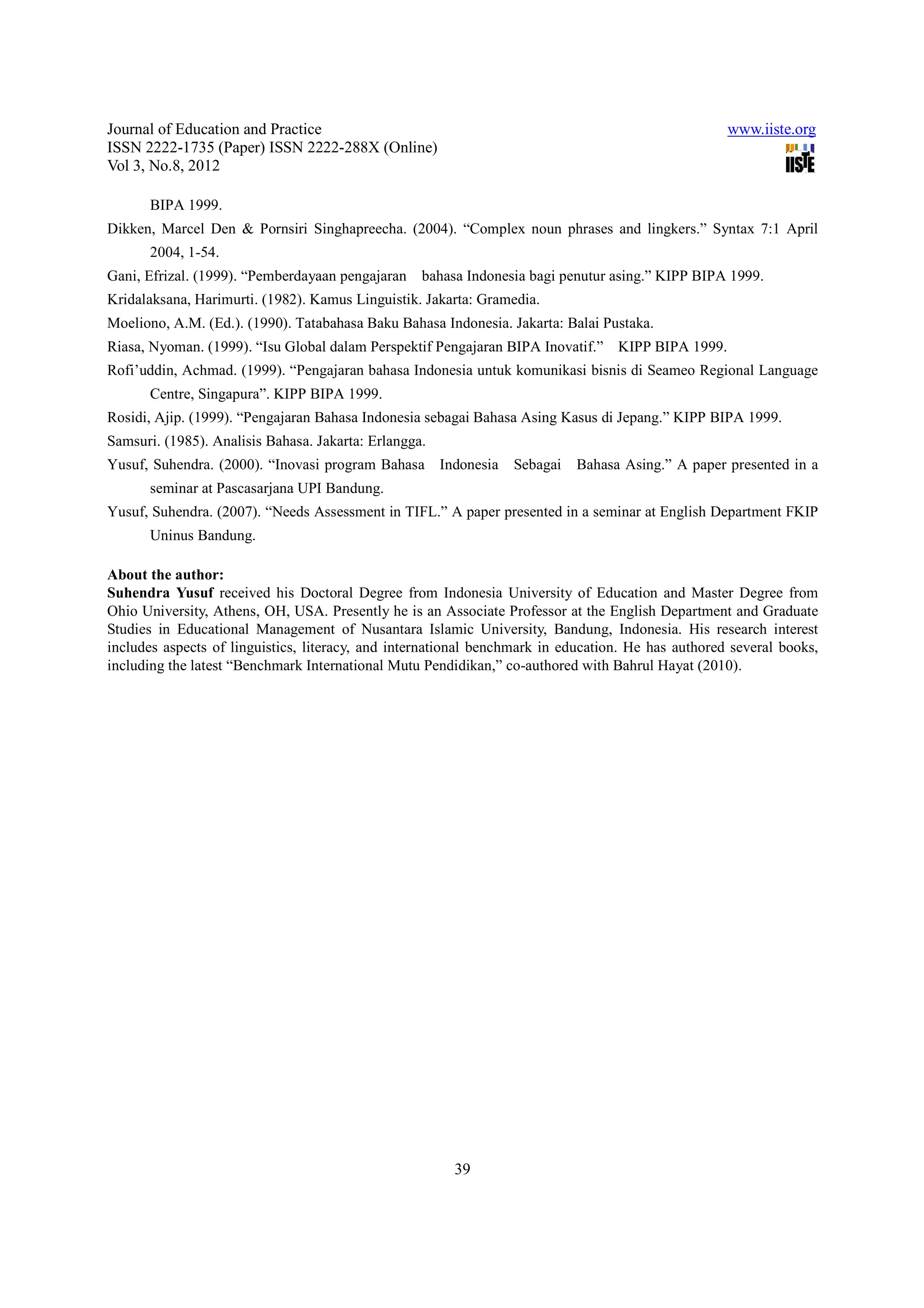 Introducing predicate noun phrases in advanced ifl classes | PDF