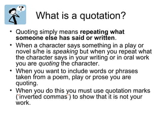Introducing quotations | PPT