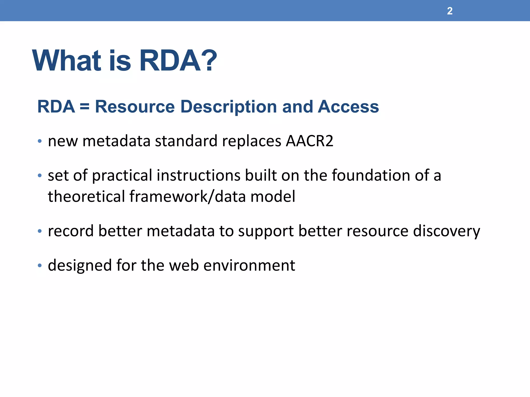 Introducing RDA | PPTX