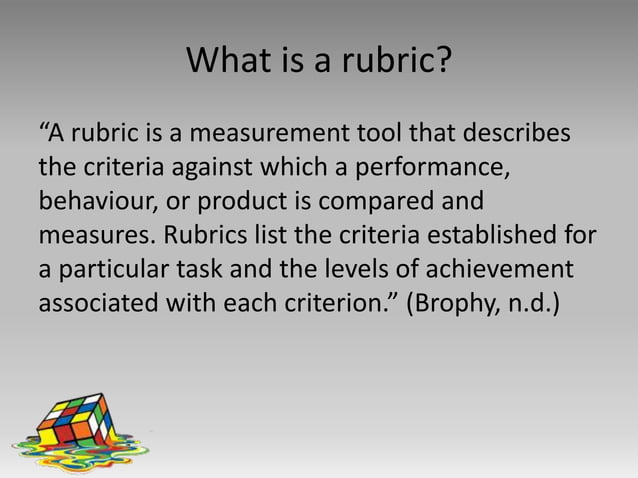 Introducing rubrics | PPT