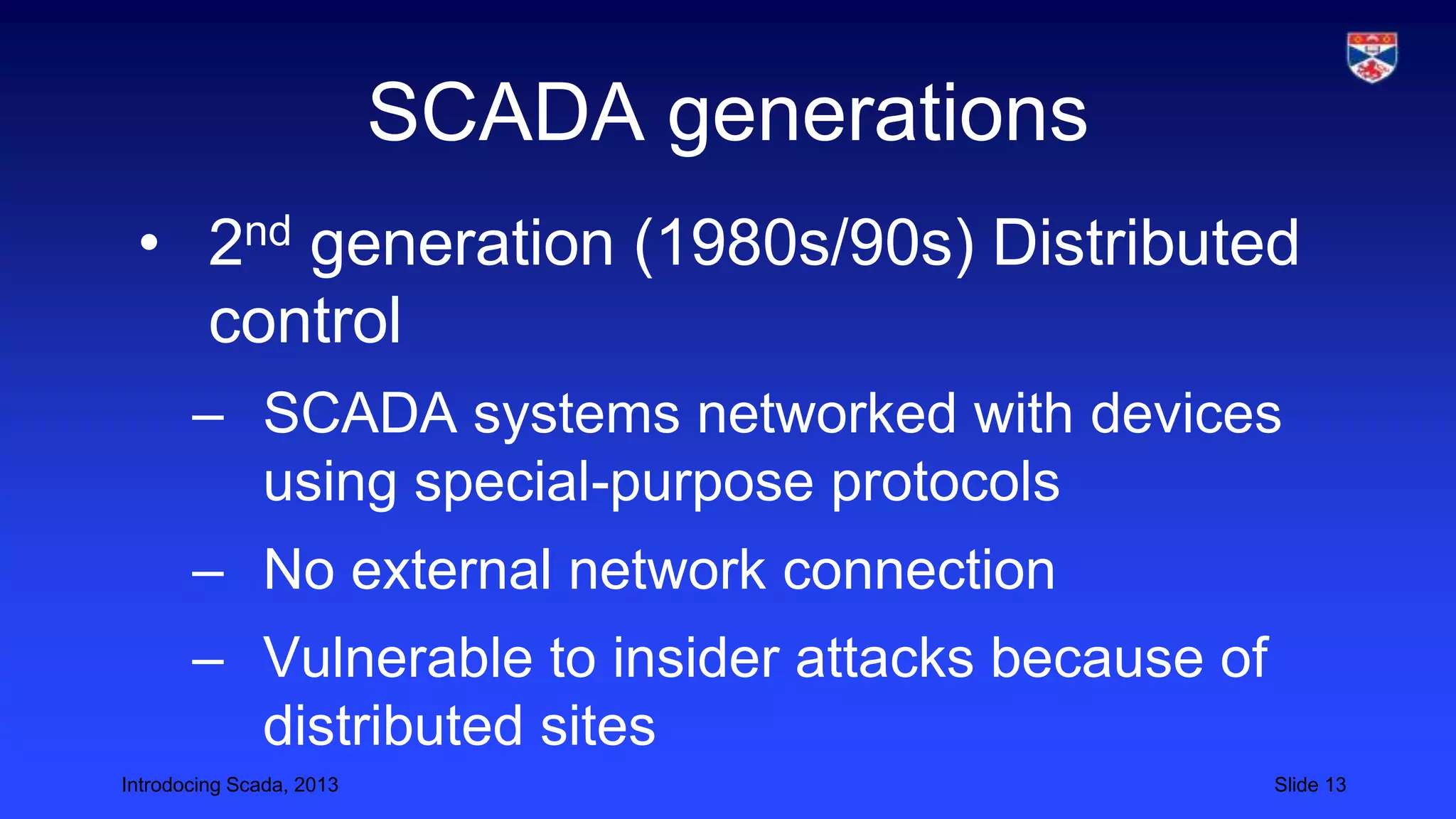 Introducing scada | PPTX | Computer Networking | Computing