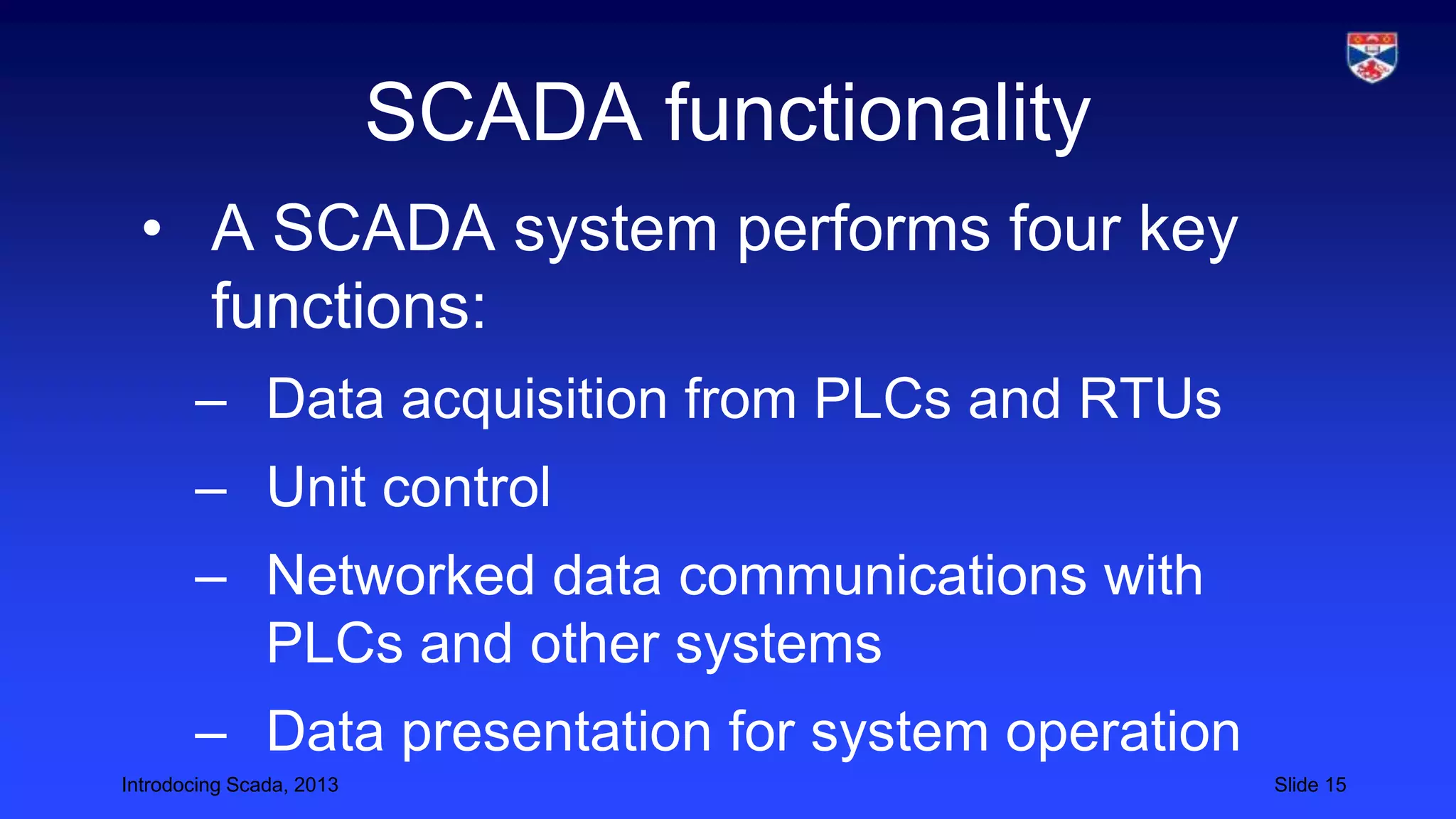 Introducing scada | PPTX | Computer Networking | Computing