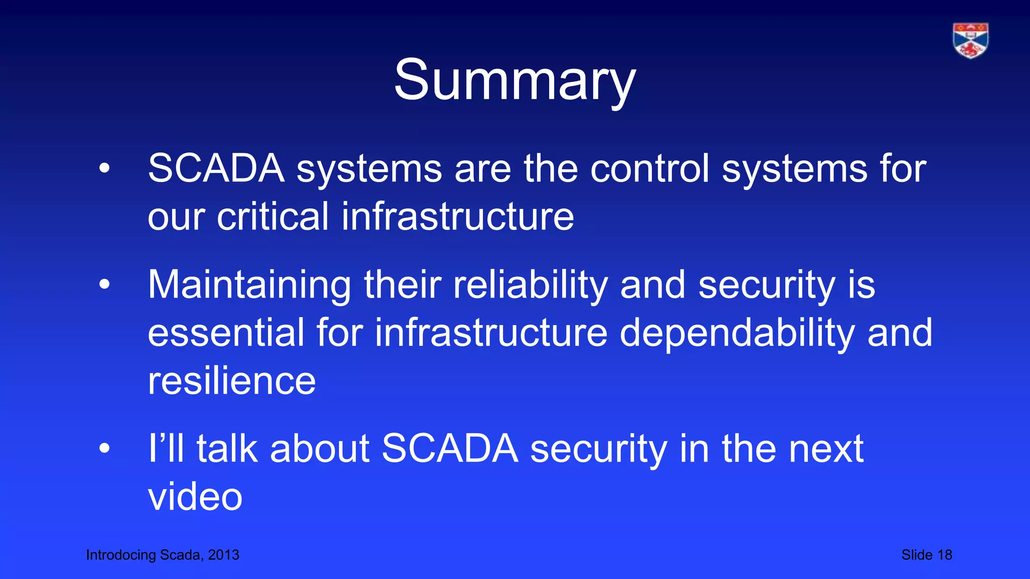 Introducing scada | PPTX | Computer Networking | Computing