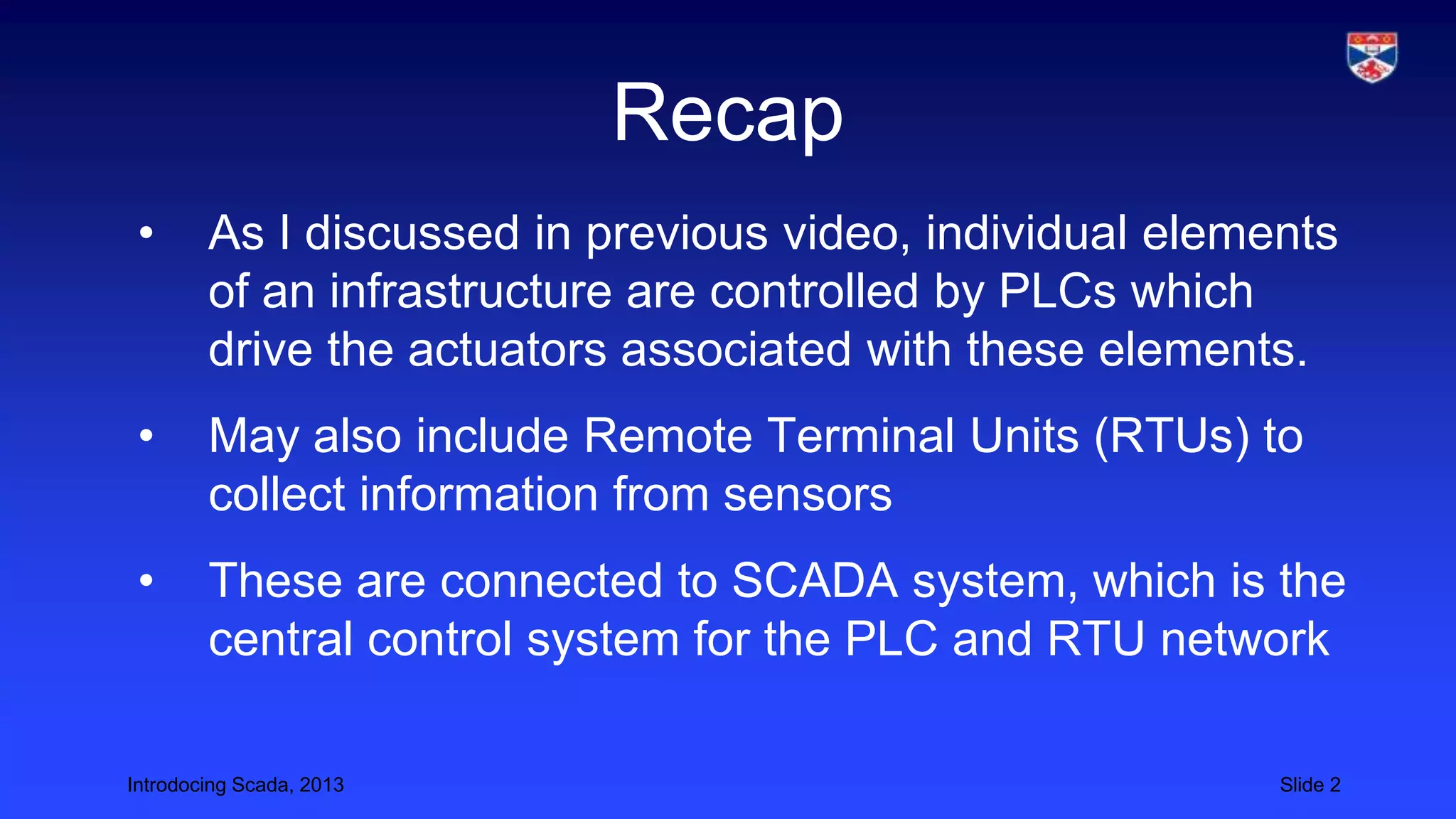 Introducing scada | PPTX | Computer Networking | Computing