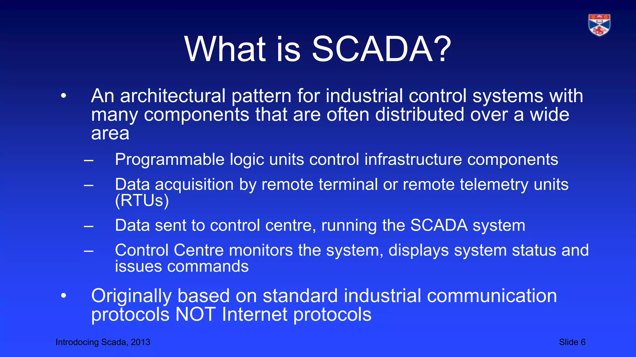 Introducing scada | PPTX | Computer Networking | Computing