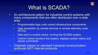 Introducing scada | PPTX | Computer Networking | Computing