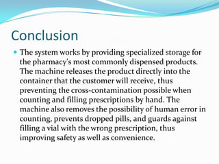 Introducing ScriptPro Robotic Prescription-Dispensing Systems | PPT