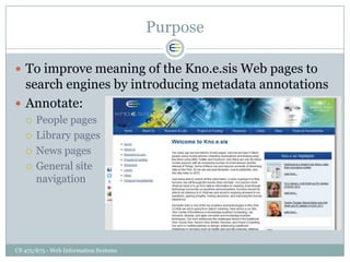 Introducing semantics to_knoesis_website | PPTX | Web Design and HTML | Internet