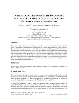 Introducing simplex mass balancing method for multi commodity flow network with a separator | PDF