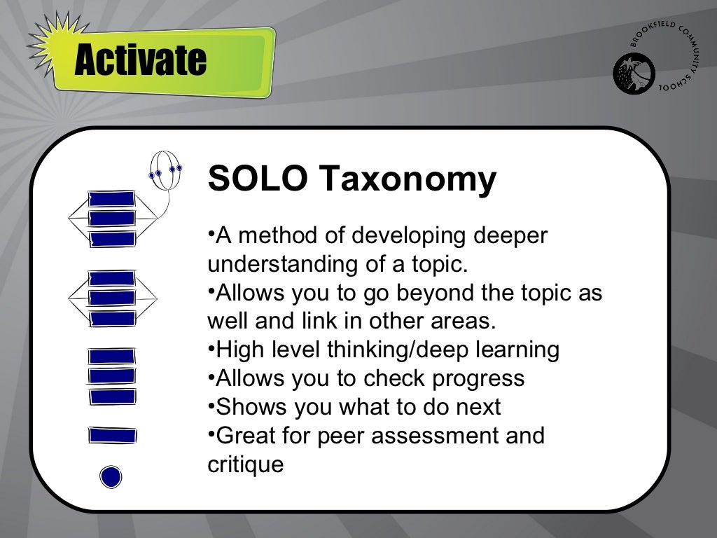 Introducing solo taxonomy