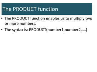 working with spreadsheet | PPTX