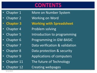 working with spreadsheet | PPTX