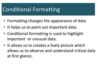 working with spreadsheet | PPTX