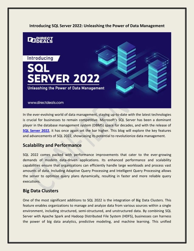 Introducing SQL Server 2022: Unleashing the Power of Data Management | PDF