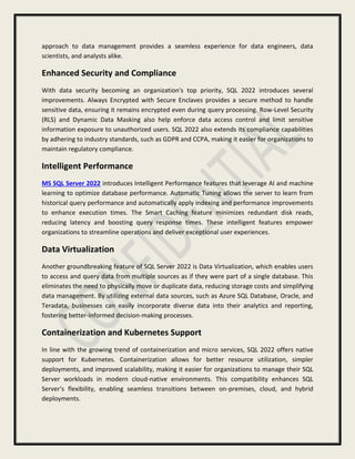 Introducing SQL Server 2022: Unleashing the Power of Data Management | PDF