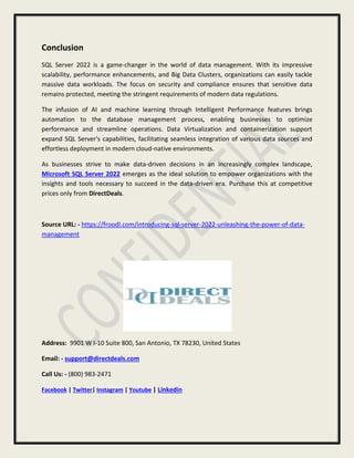 Introducing SQL Server 2022: Unleashing the Power of Data Management | PDF