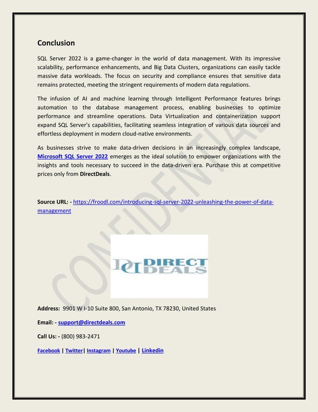 Introducing SQL Server 2022: Unleashing the Power of Data Management | PDF