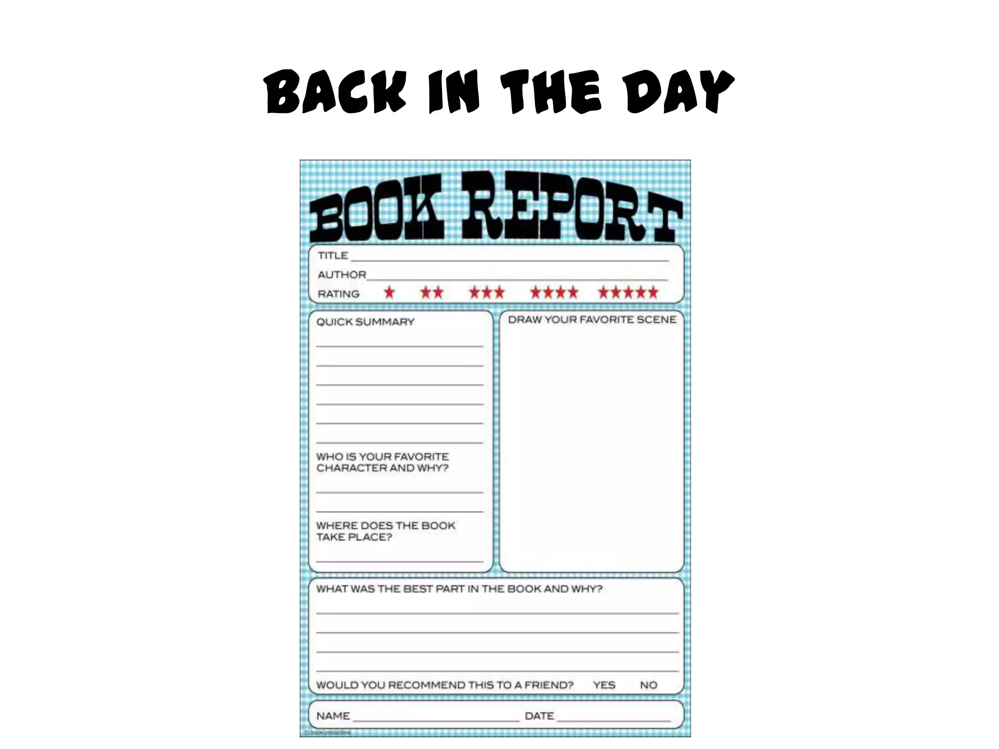 Introducing the digital book report | PPT