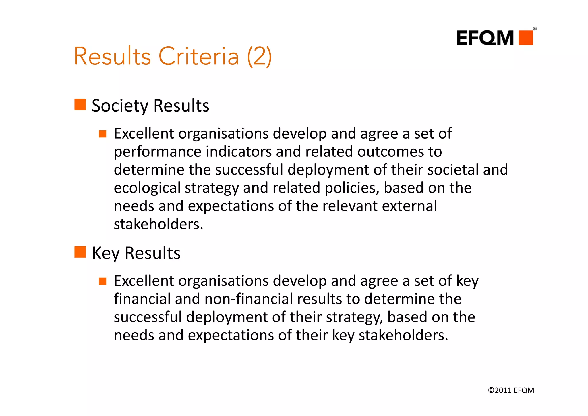 Introducing the EFQM model | PDF