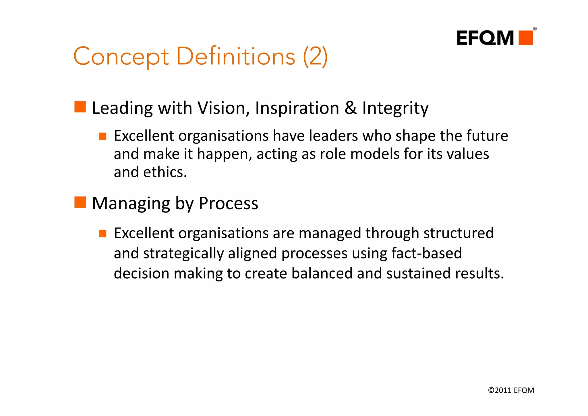 Introducing the EFQM model | PDF