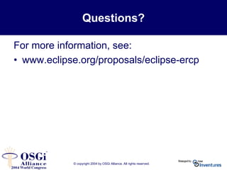 Introducing the Embedded Rich Client Platform (eRCP) - Jim Robbins, IBM | PPT