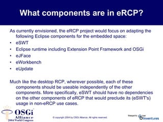 Introducing the Embedded Rich Client Platform (eRCP) - Jim Robbins, IBM | PPT