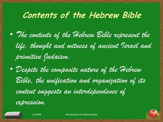 Introducing the Hebrew Bible | PPTX