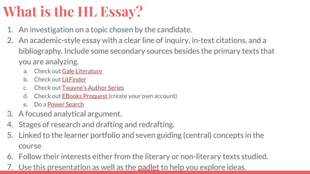 Introducing the HL Essay, Class of 2021.pptx