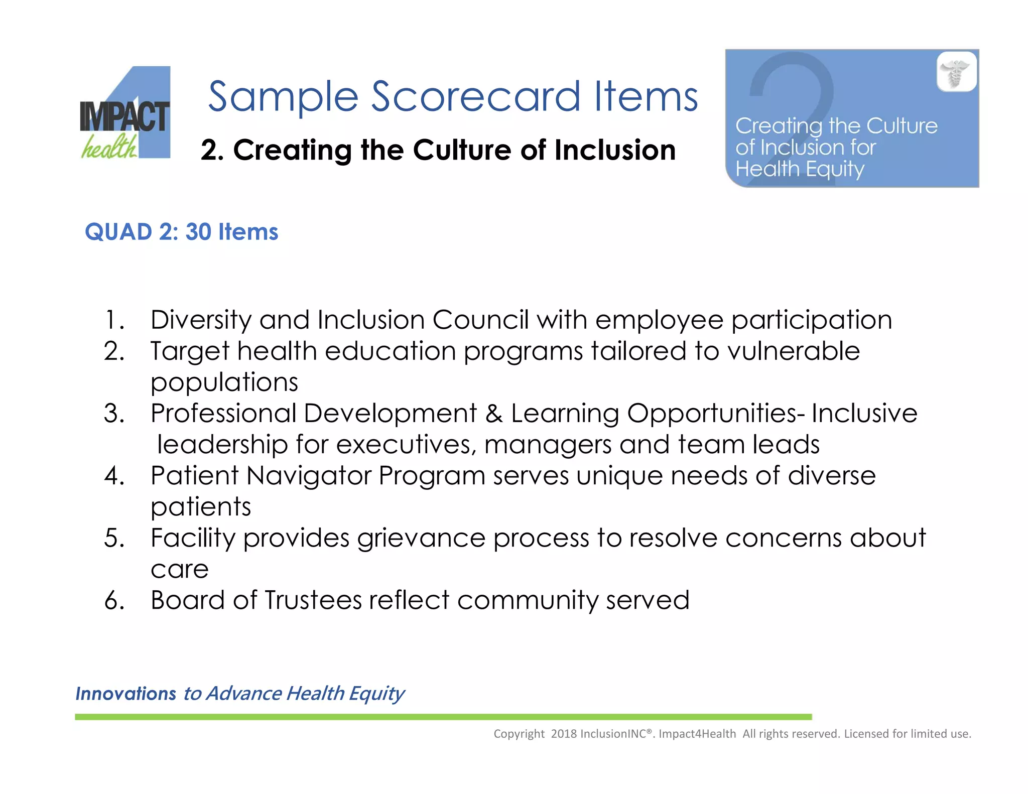 Introducing the Inclusion Scorecard for Population Health | PDF