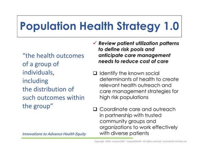 Introducing the Inclusion Scorecard for Population Health | PPT