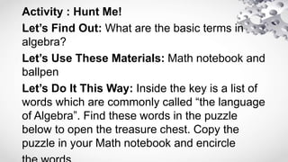 INTRODUCING THE LANGUAGE OF ALGEBRA.pptx