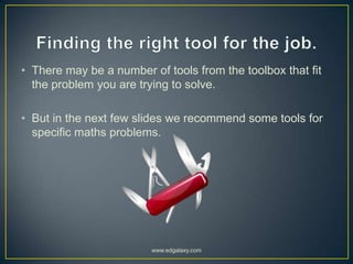 Introducing the maths toolbox to students | PPTX