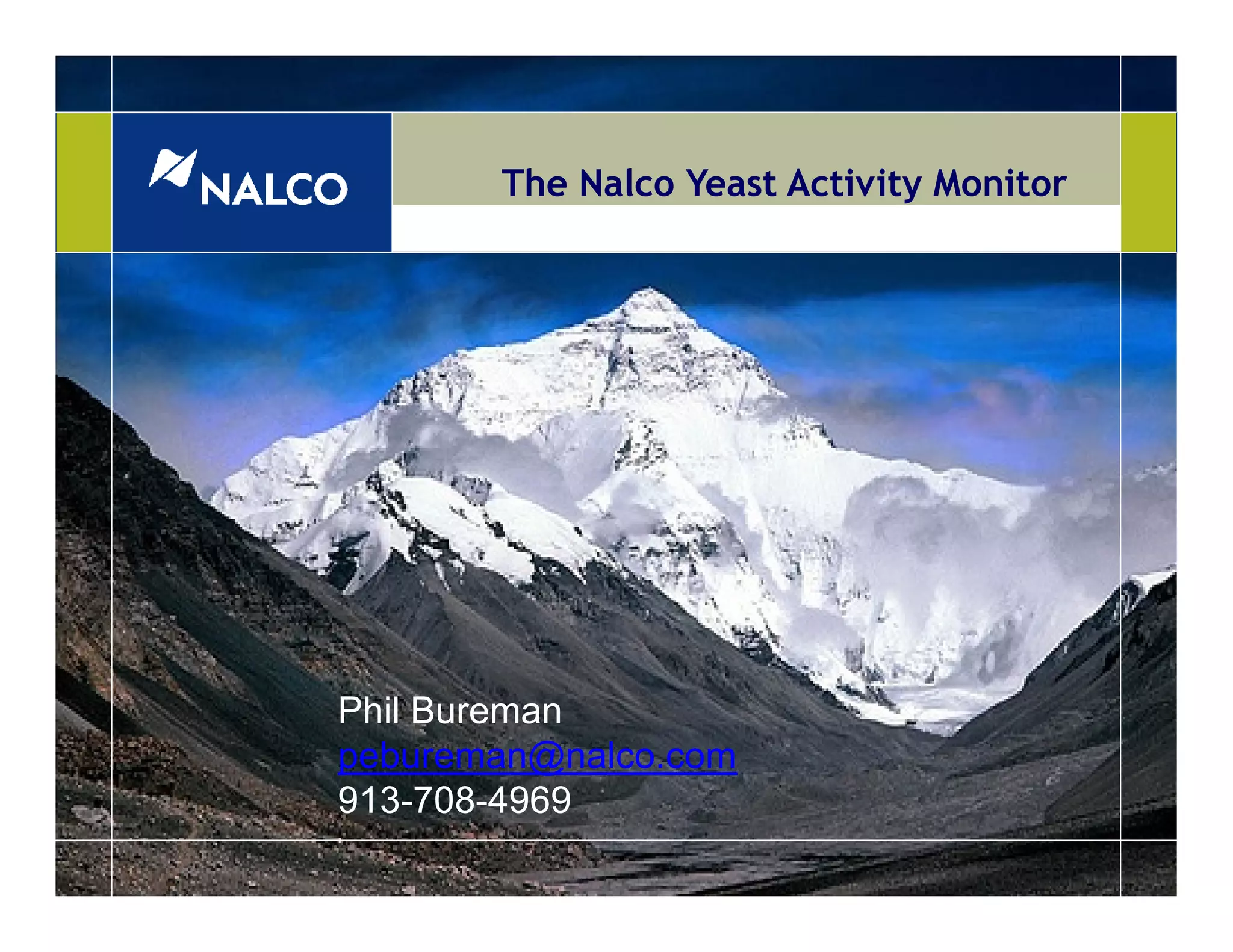 Introducing The Nalco Yeast Activity Monitor | PDF