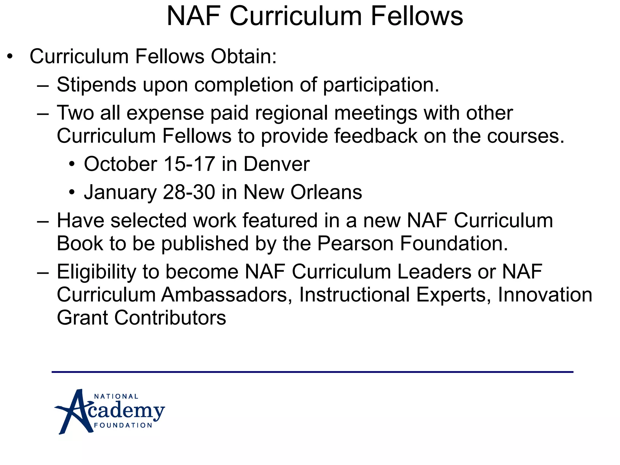 Introducing the new naf curriculum 2008 | PPT