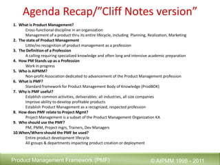 Introducing the Product Mgmt Framework (PMF) | PPT