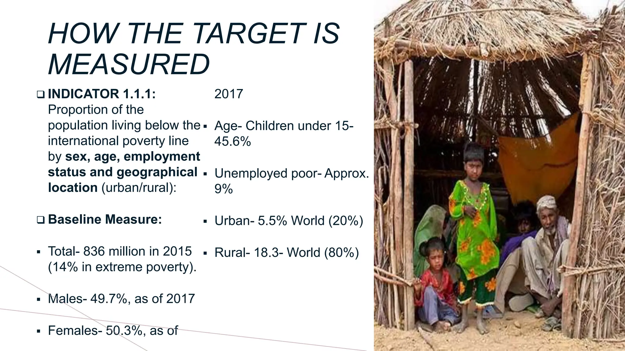 No Poverty SDG1, Target 1.1 and associated indicators | PPTX