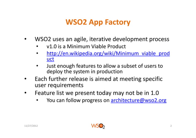 Introducing the WSO2 App Factory | PPT