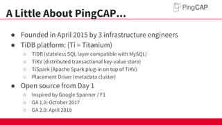 Introducing TiDB @ SF DevOps Meetup | PPT