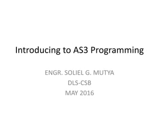 Introducing to AS3.0 programming | PPTX