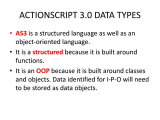 Introducing to AS3.0 programming | PPTX